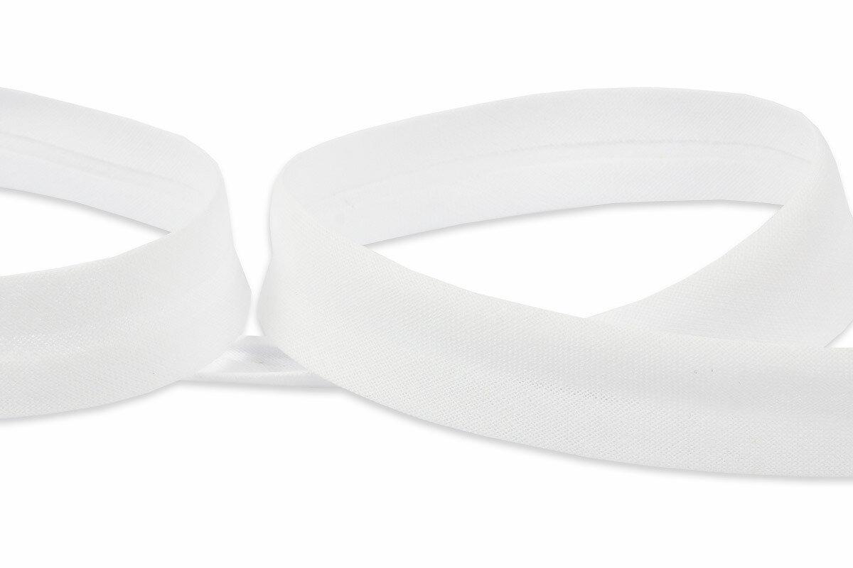 Косая бейка Х/Б "Gamma" GK-18C 17 - 18 мм 132 м 1 м белый №001