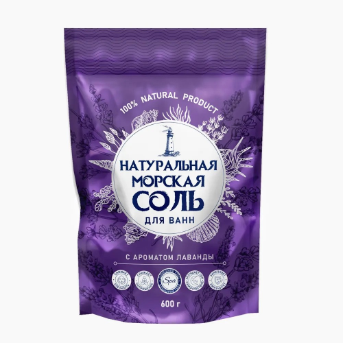 Натуральная морская соль для ванн Selena GREENFIELD Лаванда, 600 г