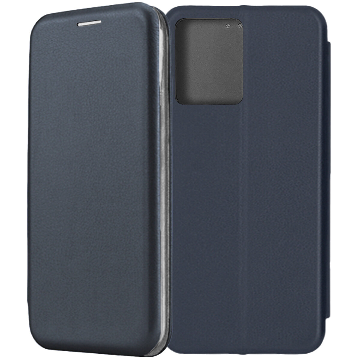 Чехол-книжка для Redmi Note 12 темно-синий / подставка, отделение для карт