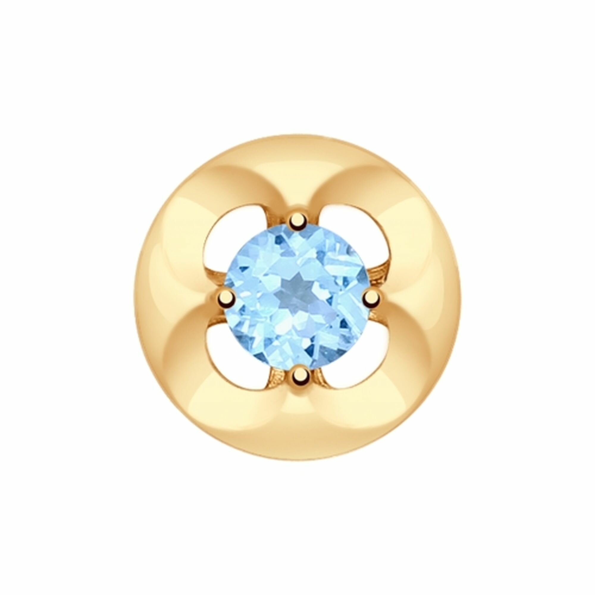 Подвеска, красное золото, 585 проба, топаз