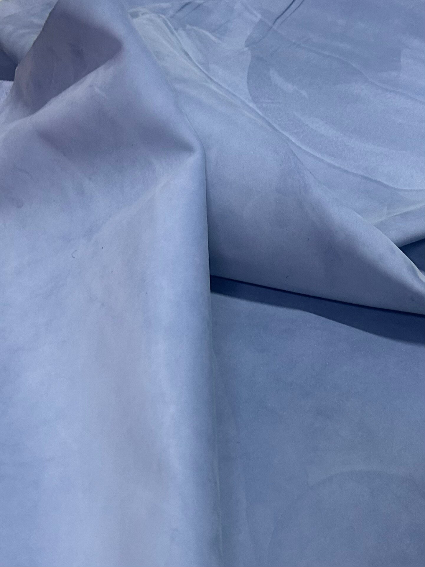 Натуральная кожа "Нубук" 1,2 - 1,4мм, небесно-голубого цвета