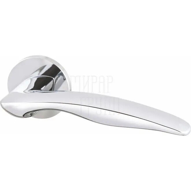 Дверная ручка Armadillo на круглой розетке "Wave" URS полированный хром