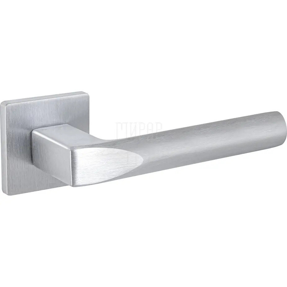 Дверная ручка на квадратной розетке Fuaro (Фуаро) "PRIZMA" SL матовый хром