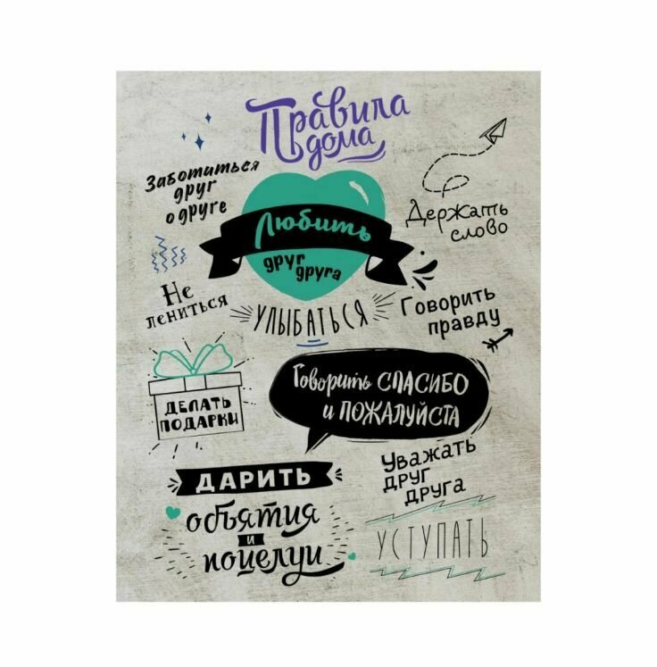 Канвас Правила Дома 40х50 см