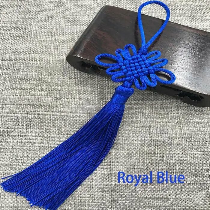 Синий китайский узел с бахромой, RoyalBlue, 2 шт.