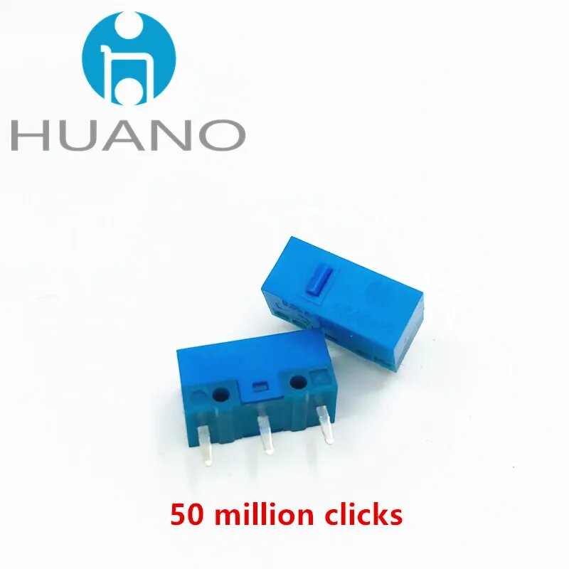 2 шт. микропереключатели мыши HUANO черный, синий 2Pcs Blue Shell Blue