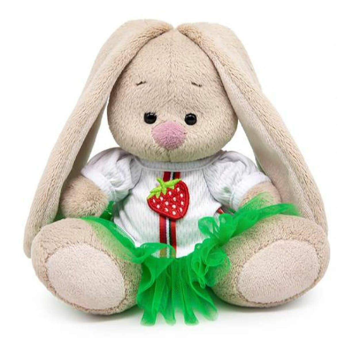 Budi Basa Мягкая Игрушка Зайка Ми в платье с земляничкой (15см, малыш) SidX-655