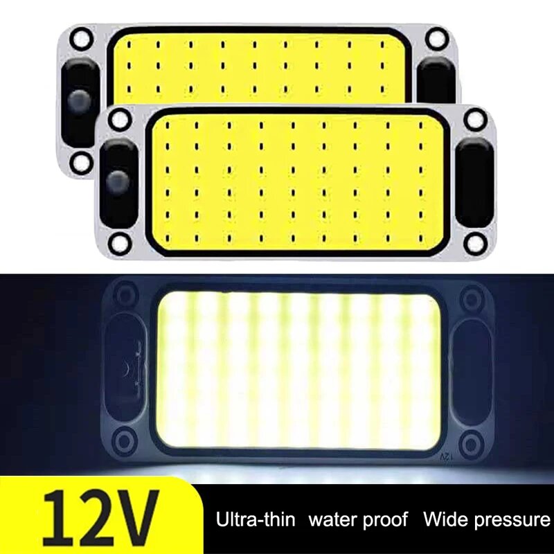 12-24 В для автомобиля, грузовика, интерьерная лампа для чтения, 54 светодиода COB, высокая яркость, автомобильный фургон, грузовик, купольная лампа на крыше, панель освещения, бар