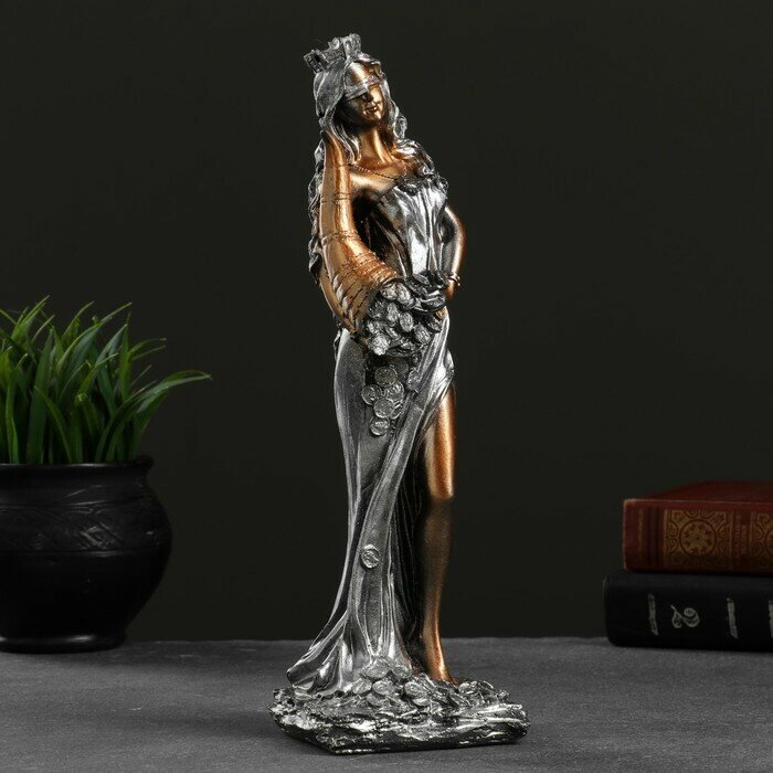 Фигура 'Богиня Фортуна' золото с серебром, 29х10см