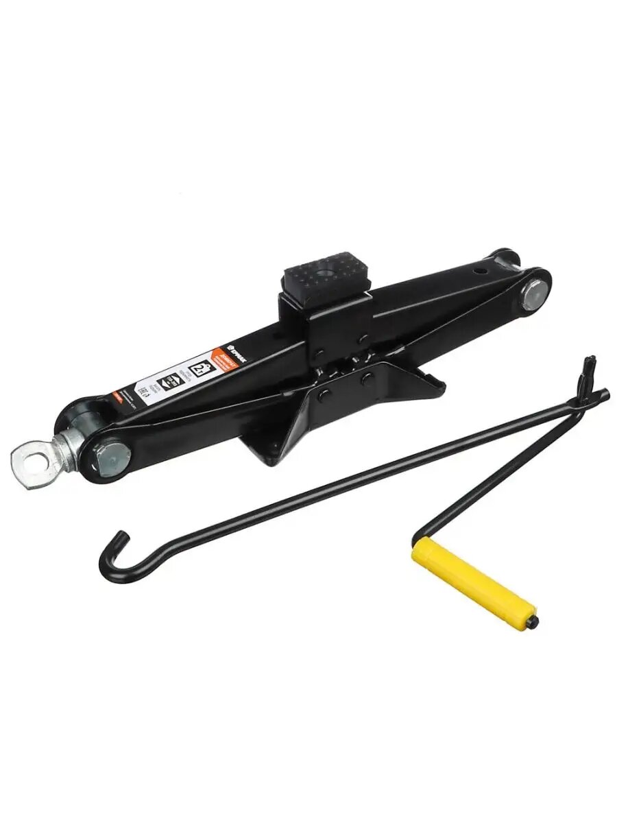 Домкрат автомобильный механический ромбический 2 т, резиновая площадка