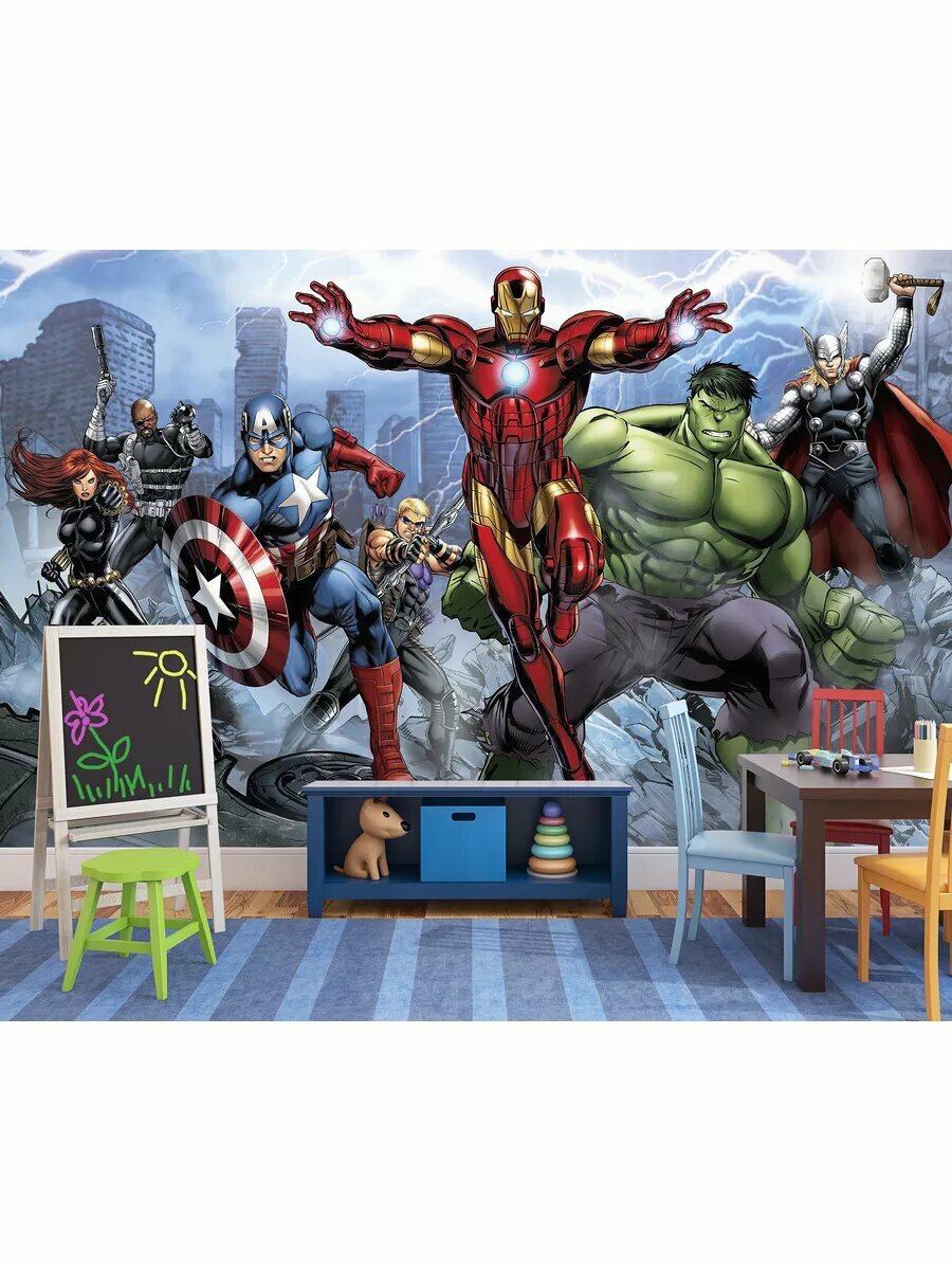 Фотообои Супергерои мстители марвел флизелиновые 400х260см