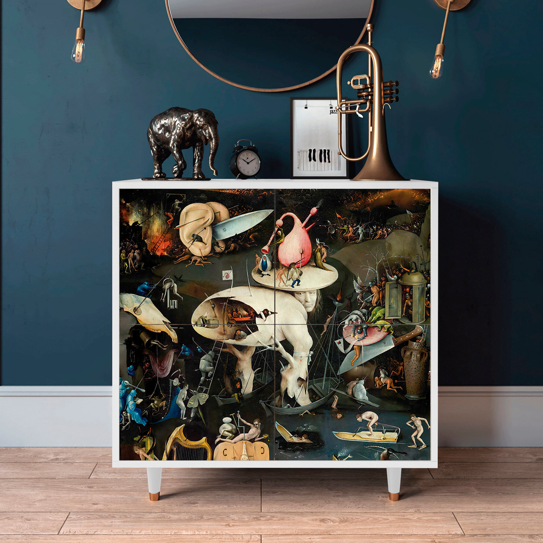 Комод - STORYZ - BS3 The Garden of Earthly Delights by Hieronymus Bosch, Размер - 94 x 96 x 48 см, Цвет корпуса - Белый