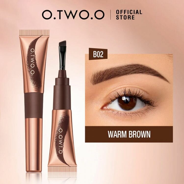 Гель для бровей O.TWO.O водостойкий 02 Warm Brown (темно-коричневый)