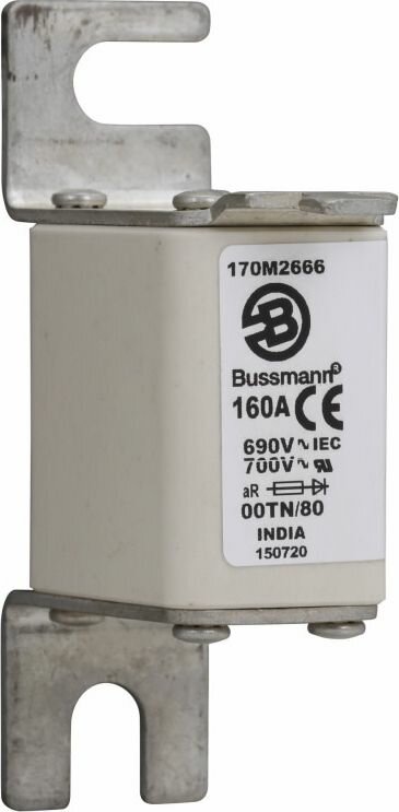 Предохранитель BUSSMANN 170M2666 Предохранитель быстродействующий с характеристикой AR 160А 690В AC 00TN/80 1шт