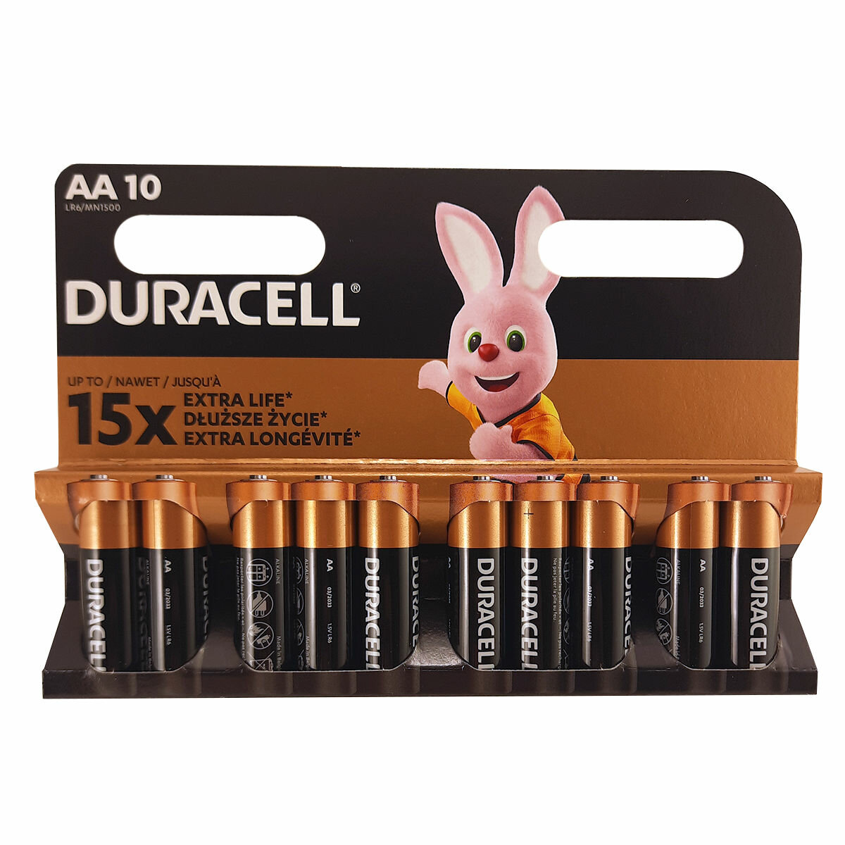 Батарейка (10шт) пальчиковая DURACELL LR6 (AA) 1.5В щелочная (алкалиновая)(бл10)