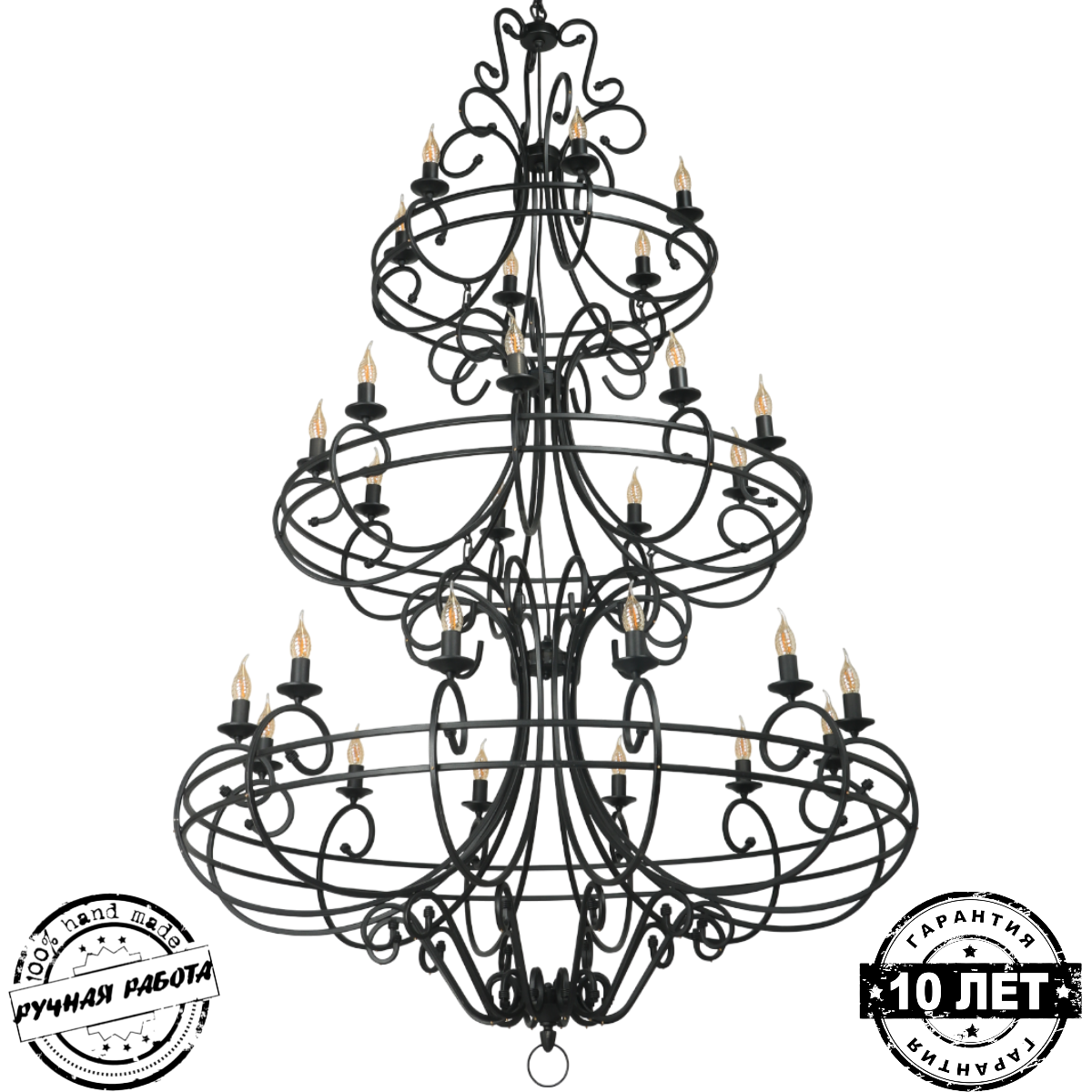 Люстра, люстра на лестницу, люстра кованая Творческая Мастерская "РозаNoFF" RS111/27 "Зоя", 27xЕ14, макс, D130xH210