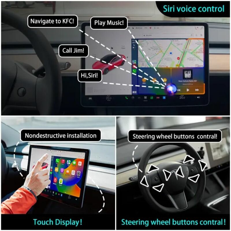Carplay Ai Box для Tesla Wireless Carplay Wireless Android Auto — фото 1