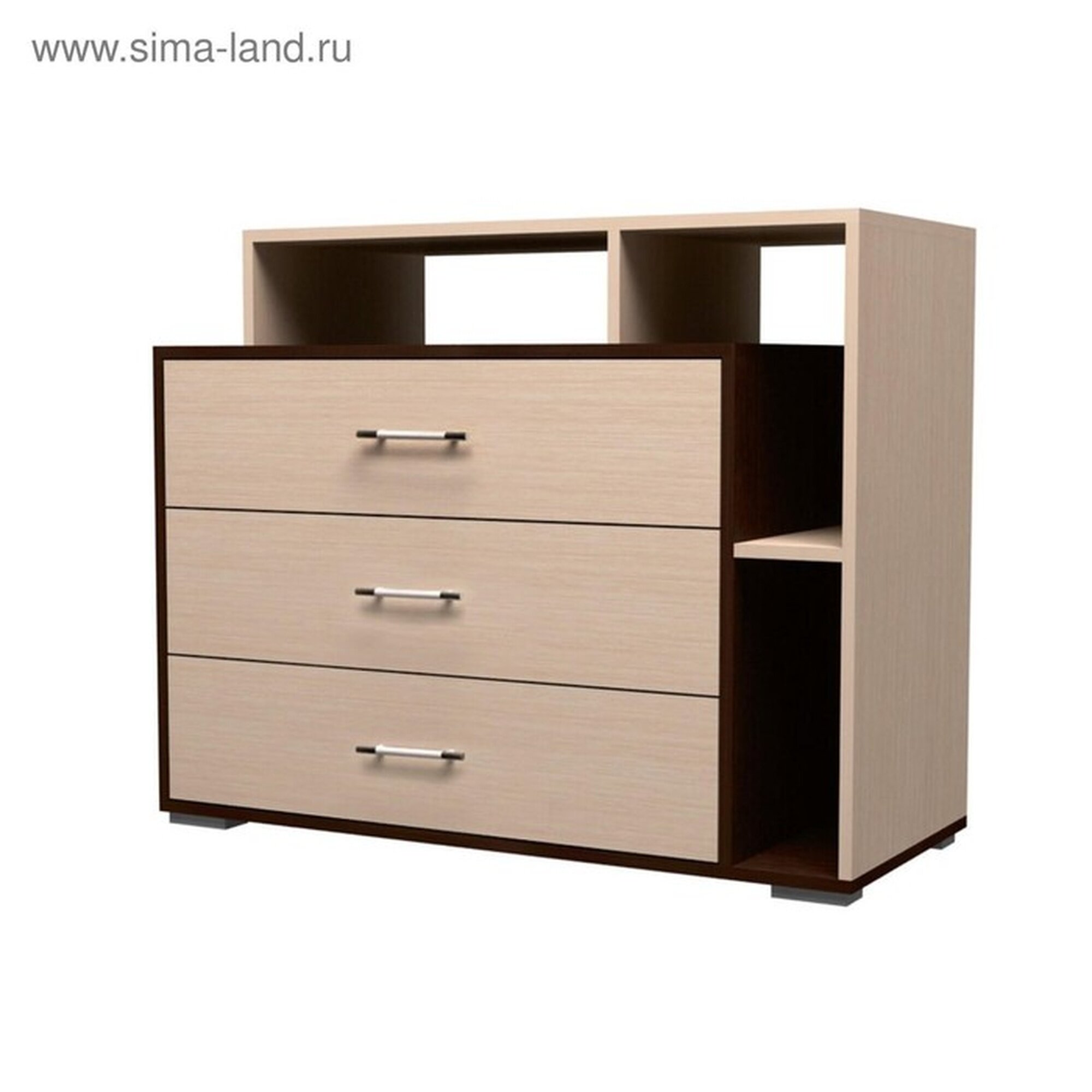 Комод Сима-ленд "Юнона", ЛДСП, 3 ящика, на ножках, современный стиль