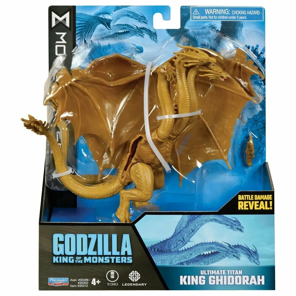 Playmates Toys Monsterverse Godzilla vs Kong King of The Monsters / Сразитесь с Мехагодзиллой с фигурными игрушками Proton Scream / Абсолютный король титанов Гидора