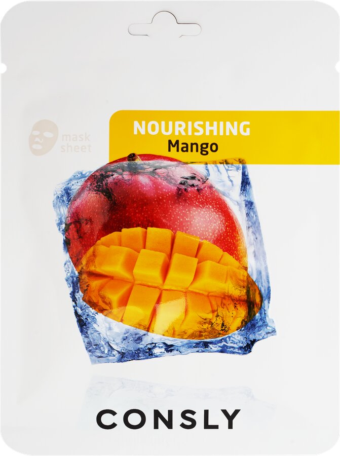 Маска тканевая для лица CONSLY Питательная с экстрактом манго, 20мл