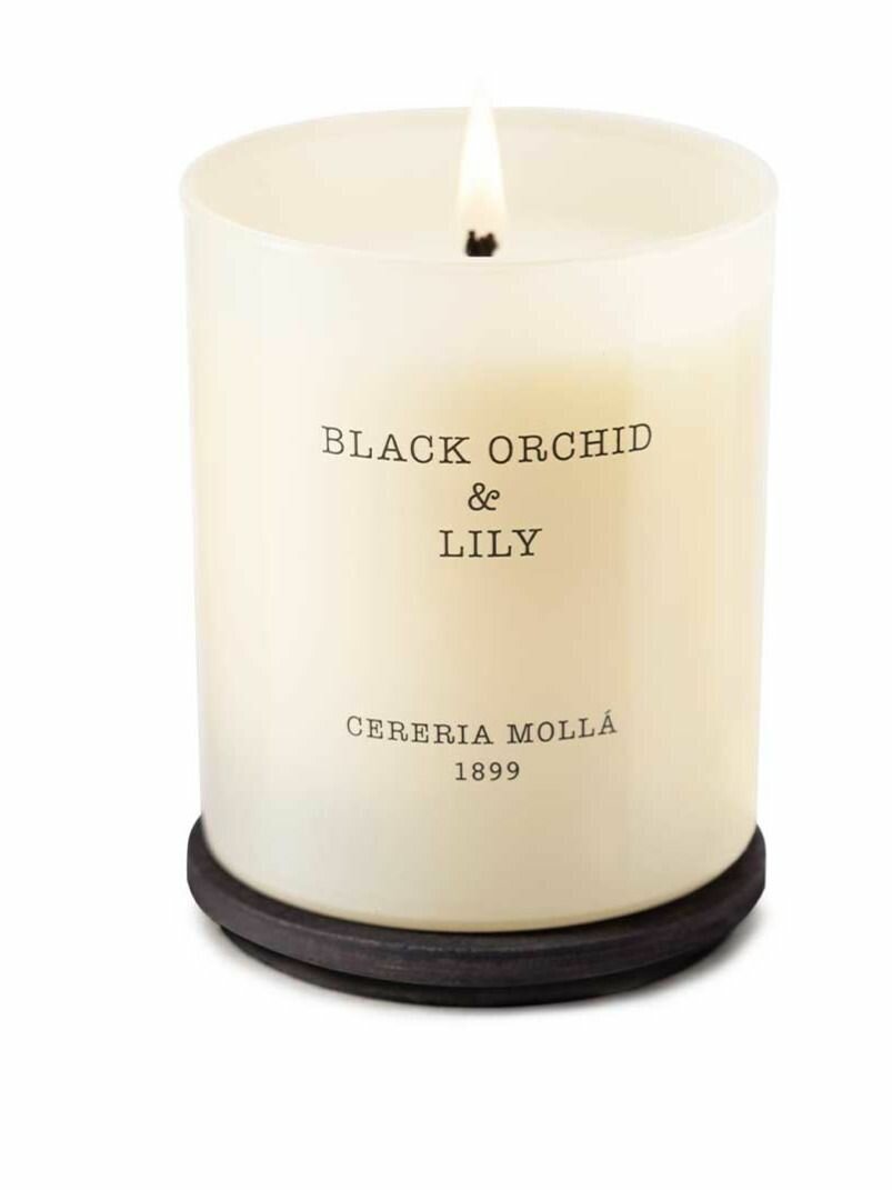Ароматическая свеча Cereria Molla Black Orchid & Lily-672490, в стеклянном подсвечнике 230 г, цвет бежевый