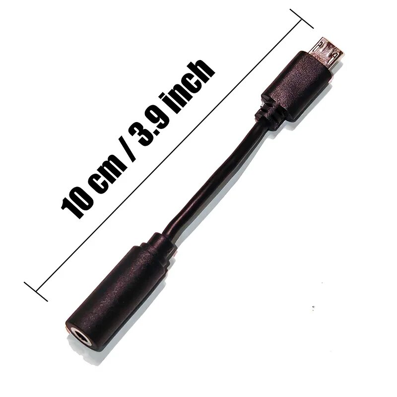 Кабель-адаптер для наушников с разъемом микро-USB 3,5 мм, черный, 10 см, SK1318