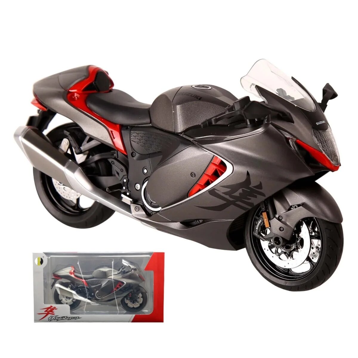 WELLY 1:9 SUZUKI Hayabusa GSX-1300R металлический мотоцикл, Black retail box