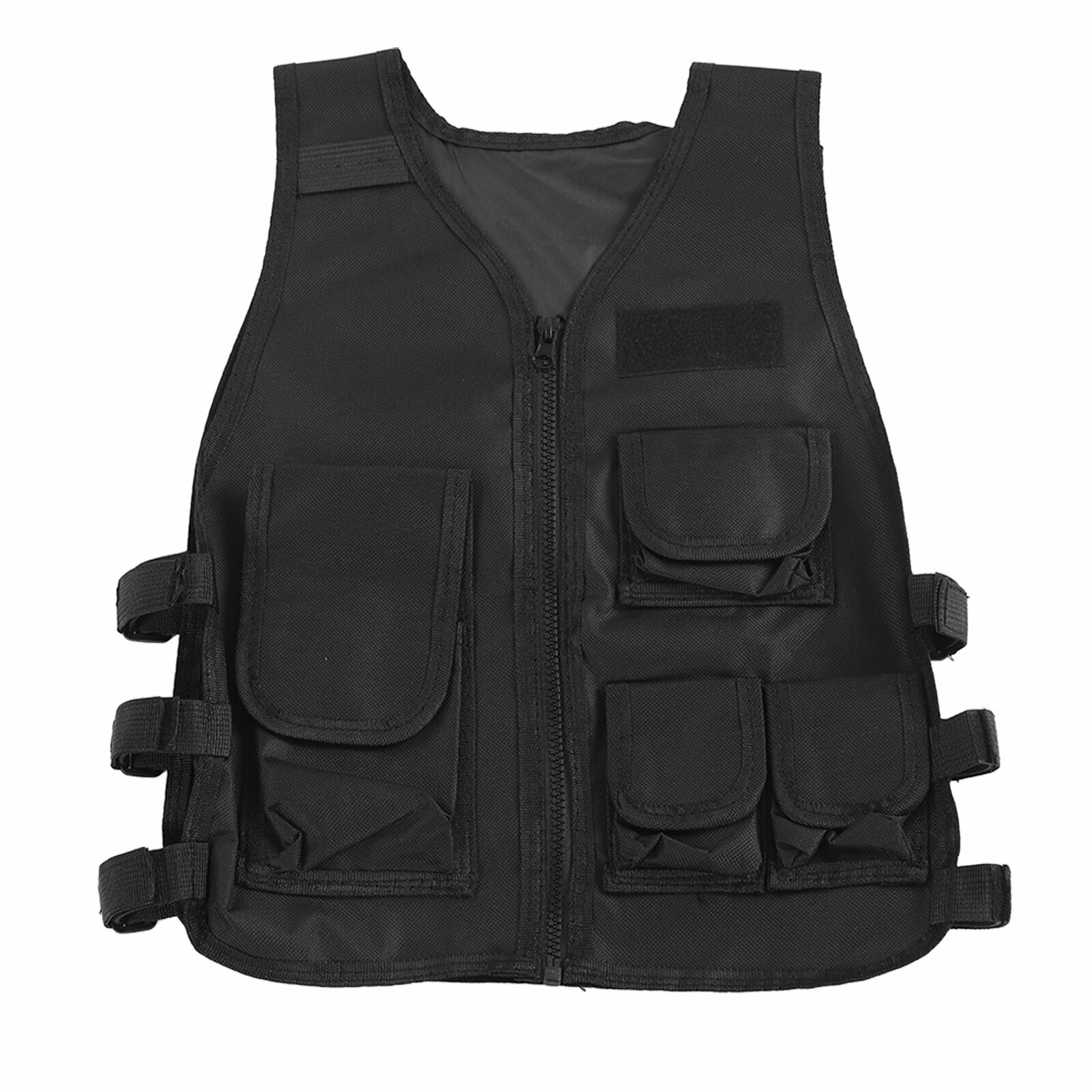 Kids Shooting Vest 600D Oxford Fabric Security Guard Training Military Adjustable Outdoor Children Black S