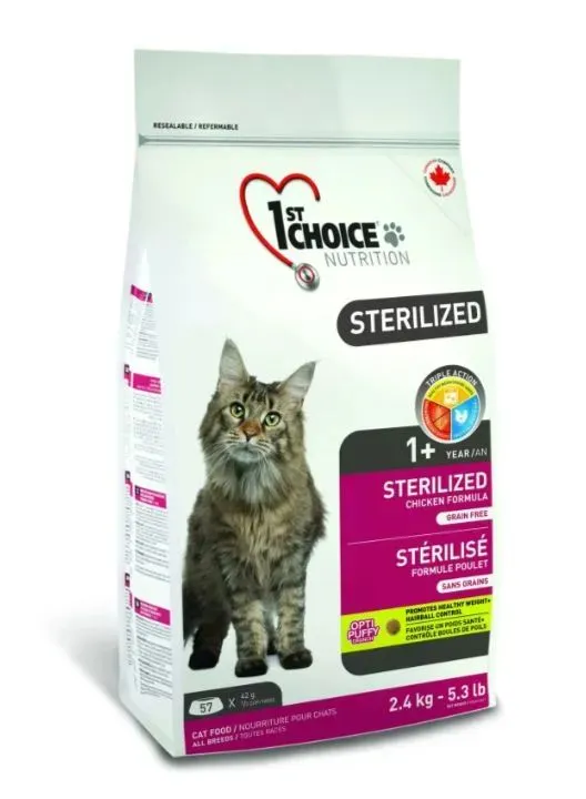 Сухой корм 1st CHOICE для кошек Sterilized, курица с бататом, 320гр