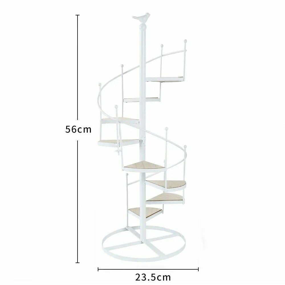 Подставка декоративная для корзины "Цветочный стенд" ,55*24*24 cm, 8 уровней, металлический каркас, белое