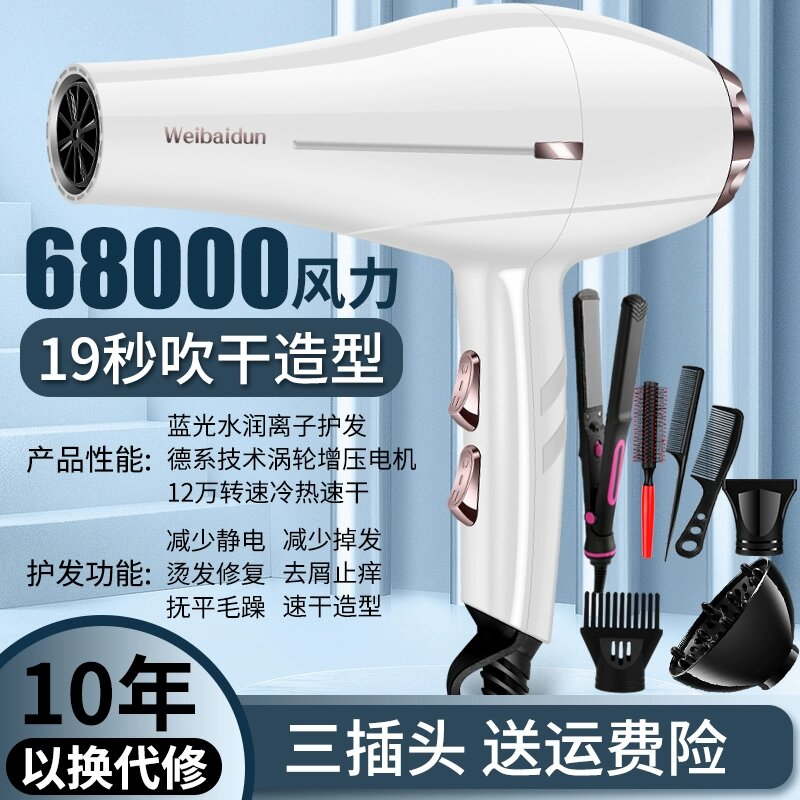 Немецкий мощный фен для дома, парикмахерская, парикмахерская, синий свет, отрицательные ионы, уход за волосами,