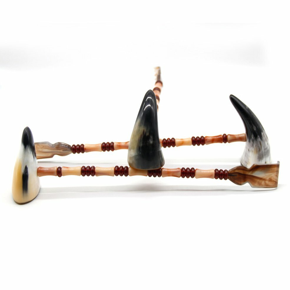 Чесалка для спины из бычьего рога, скребок для спины, массажер для чесания спины