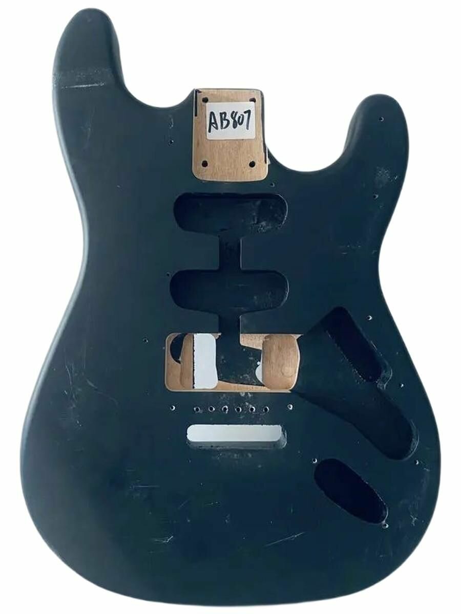 Корпус гитары AB807 типа ST под отделку, звукосниматели SSH, матово-черный, массив липы, для сборки/замены (DIY).