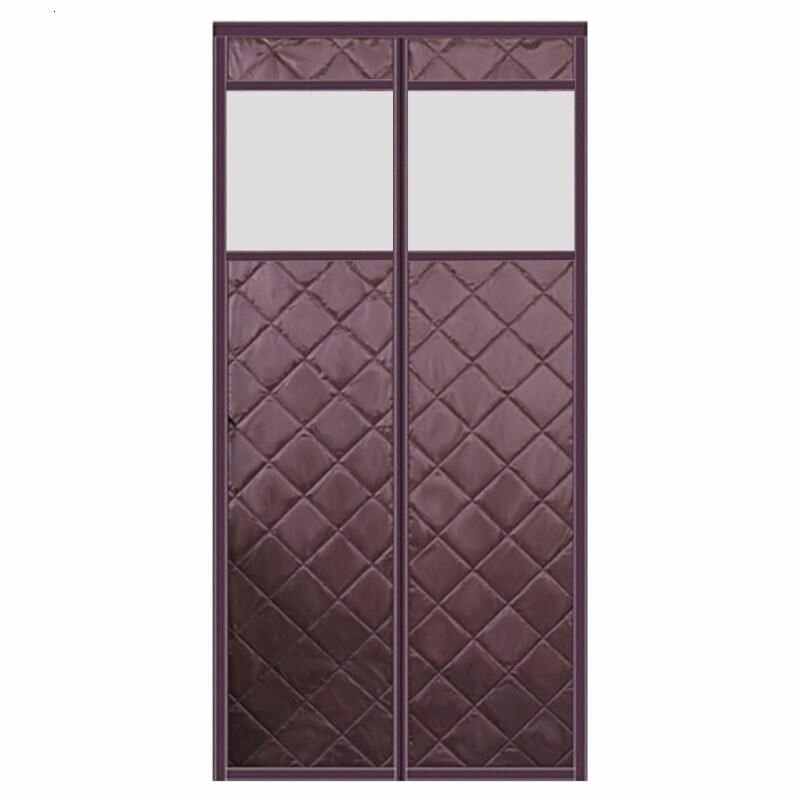 Утепленная зимняя дверная занавеска с магнитной фиксацией и ветрозащитой для домов с детьми или пожилыми, - W90H210 - 7