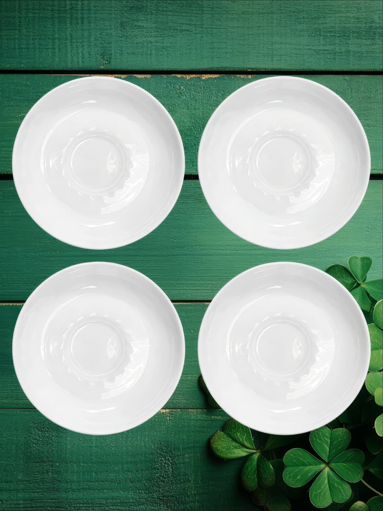 Блюдце фарфор диаметр 15 см 4 штуки, Добрушский Фарфоровый Завод