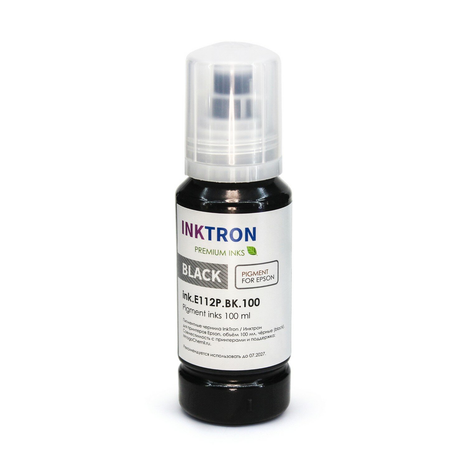 Чернила для Epson L11160, L15150, L15160, L6460, L6490, L6550, L6570 (112 008) InkTron пигментные чёрные Black 100 мл