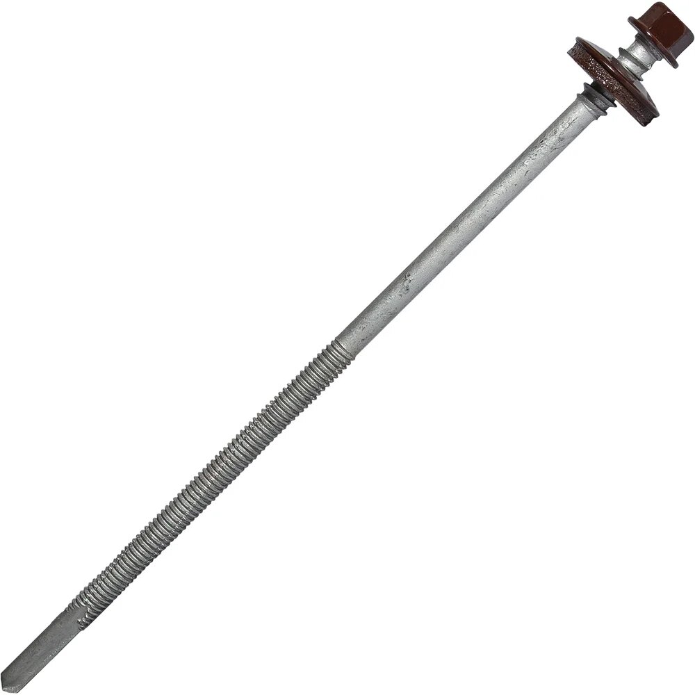 Саморез для сэндвич‑панелей HWX16‑P20 с головкой, пресс‑шайбой, покрытием RUSPERT TYPE II, коричневый оттенок