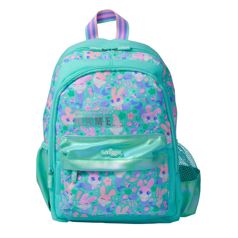 Рюкзак для девочек Smiggle с именной карточкой, мятно-зеленый, 36x30 см