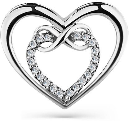 Подвеска, белое золото, 585 проба, бриллиант