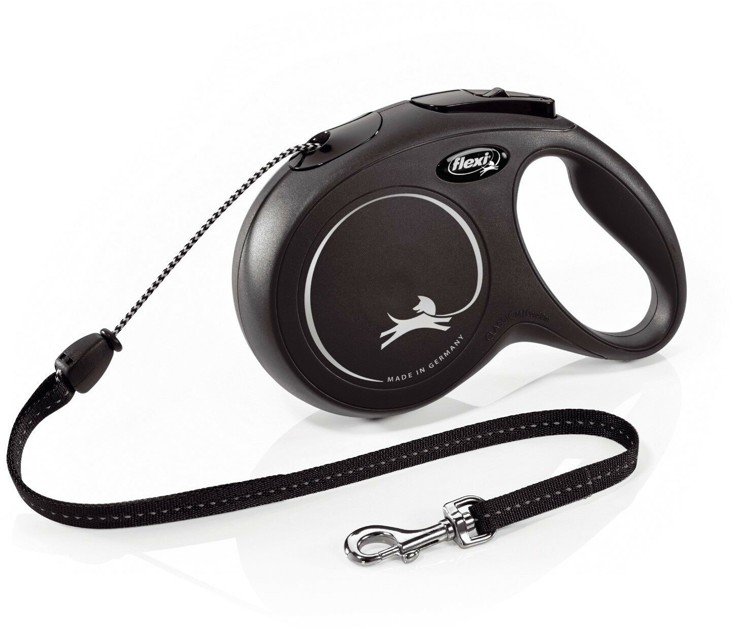 Рулетка Flexi New Classic M (до 20 кг) 8 м трос, черная