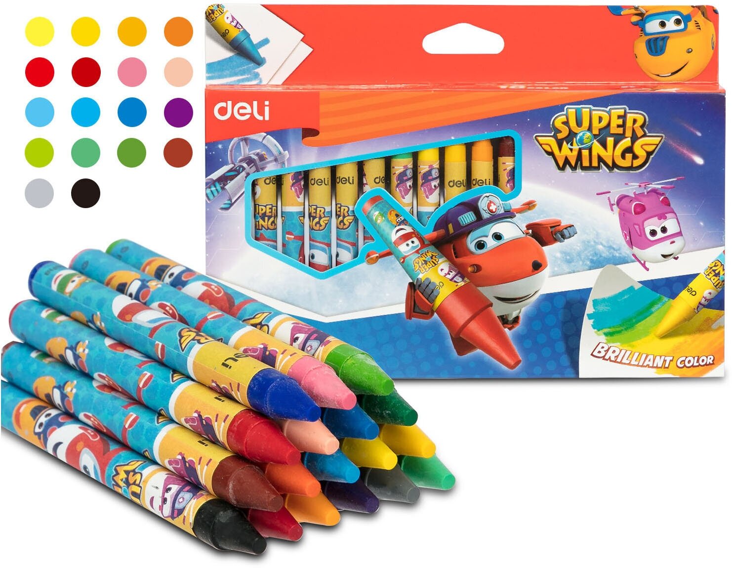 Мелки восковые Deli Super Wings EC21010 EC21010, 18 цветов