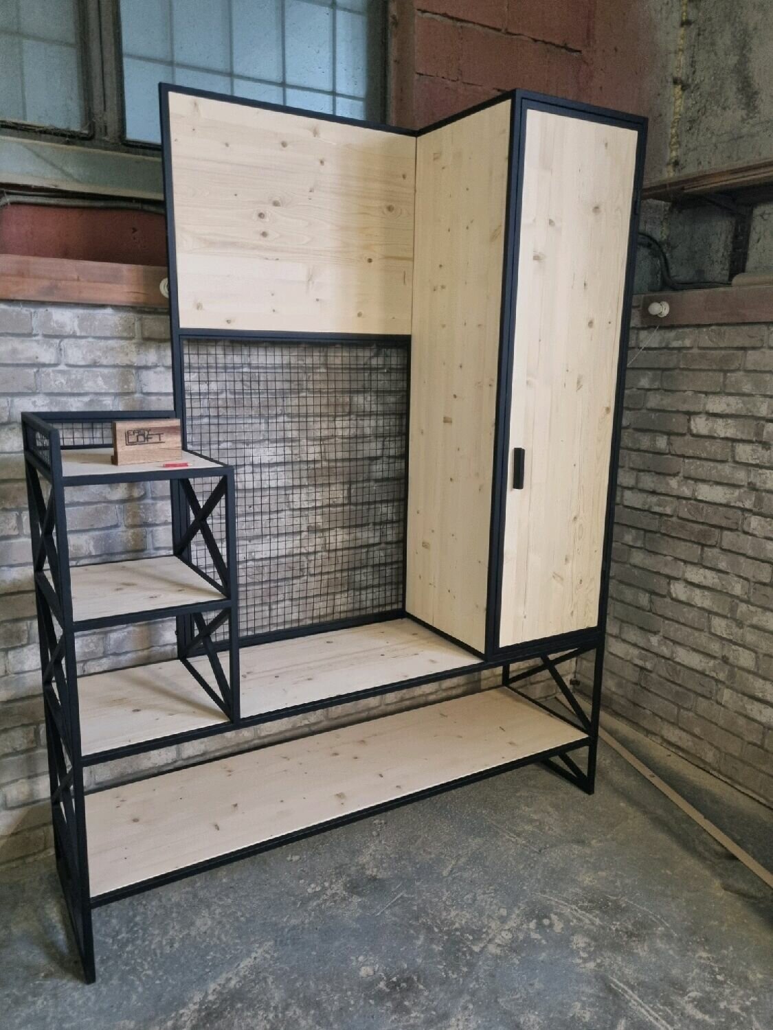 Гардеробная "EasyLOFT" в стиле лофт, вешалка, 170х50х202 см.