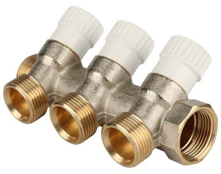 Коллектор регулирующий STOUT- 3/4" (НР/ВР) на 3 контура 1/2"(плоское уплотнение)