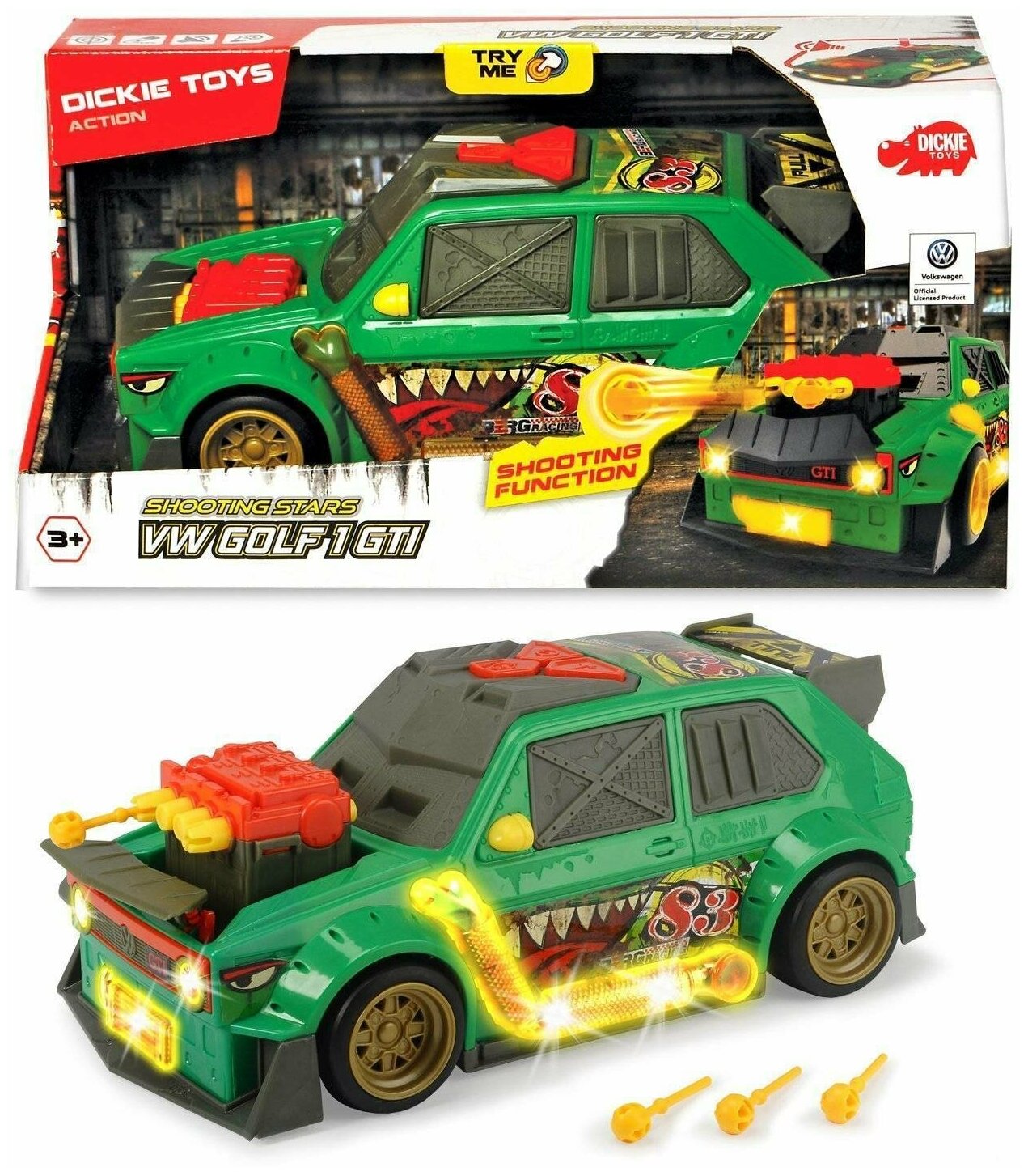 Dickie Toys Машина с залповой установкой VW Golf 1 GTI 3755003