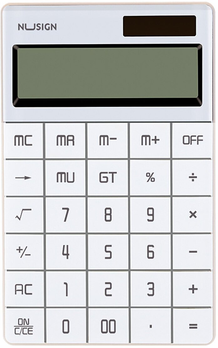 Deli Nusign Калькулятор настольный 12-разрядный 220х120х20 мм белый ENS041WHITE