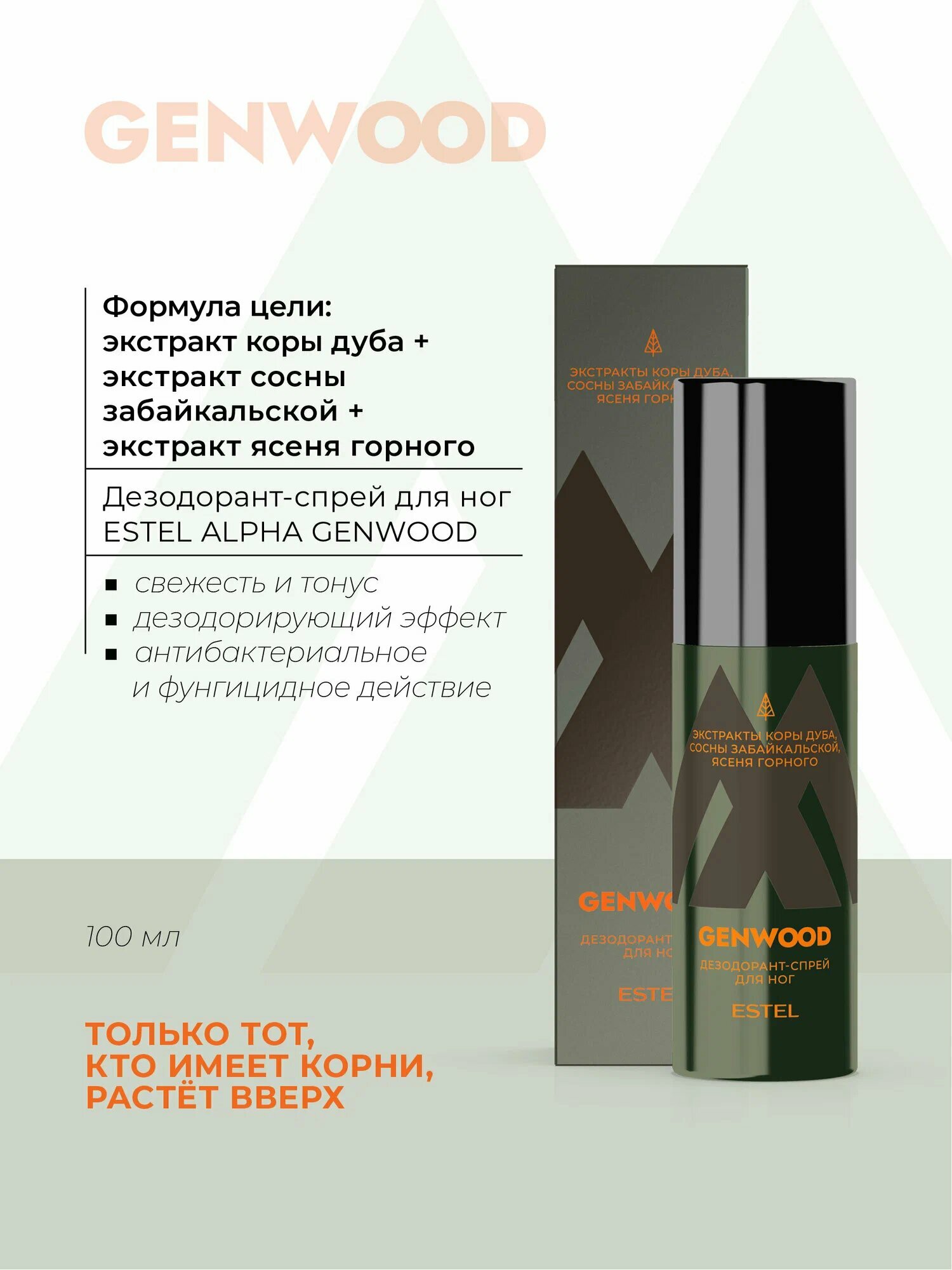 Дезодорант-спрей для ног ESTEL ALPHA GENWOOD , 100 мл A/GD100