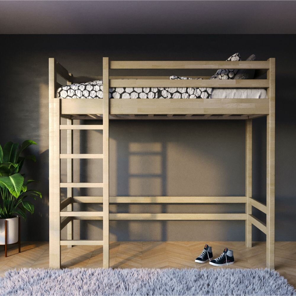 Детская кровать чердак 70x190 Лицей цвет Сосна