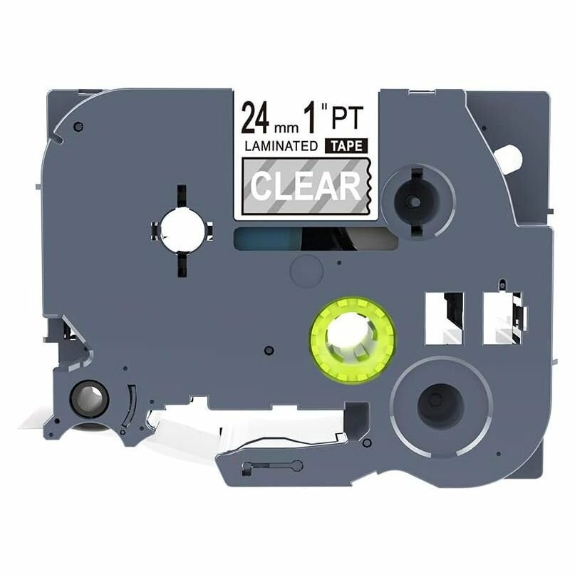Лента для принтеров Brother TZC-155 (TZ-155, VL-155), 24 мм, черный текст на прозрачной ленте