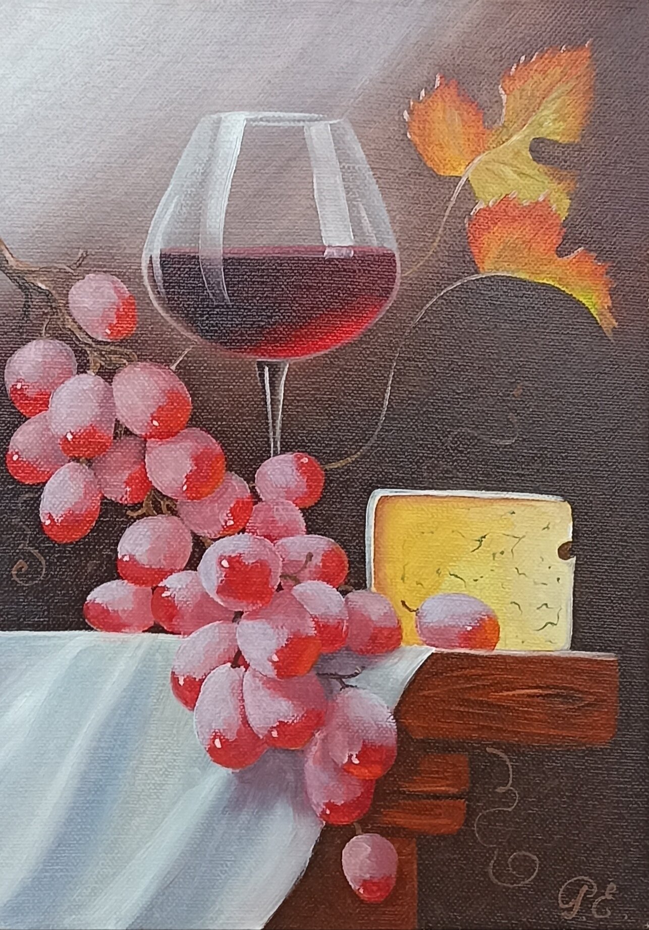 Картина масло/холст. 100% ручная работа, 100% живопись от Художественной мастерской Грёзы. Картина из серии "Натюрморты в голландском стиле" (гладкое, не мазковое написание картины - так писали старые голландские мастера). Размер картины 20х30 см.