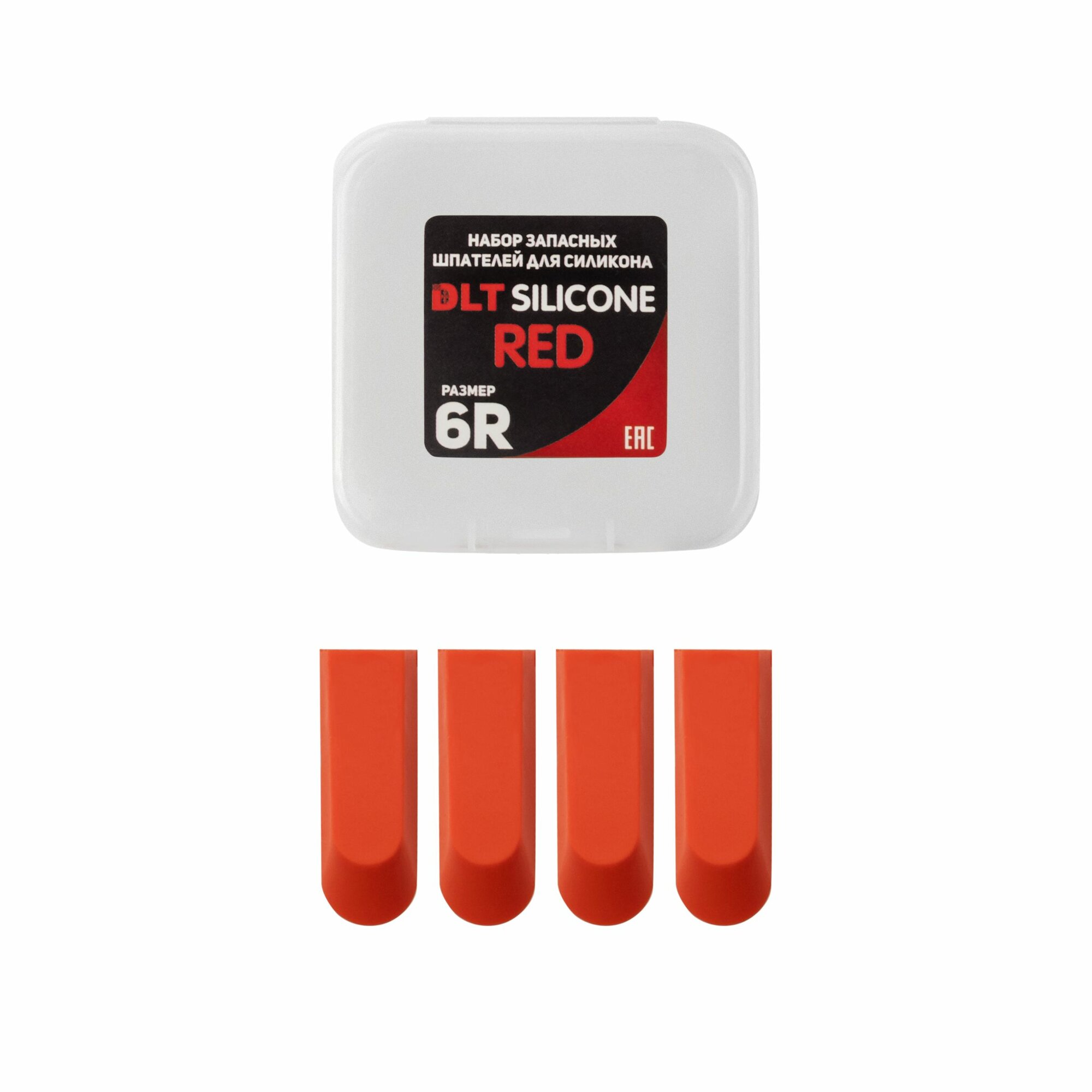 Набор запасных шпателей для DLT Silicone, (размер 6R-red), красные, 4шт, Ø скругления 6мм, арт.1756